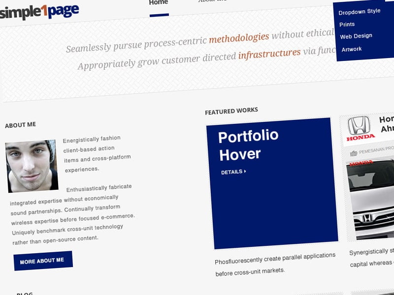 ProSume: Free Simple One Page Portfolio Design — pupungbp